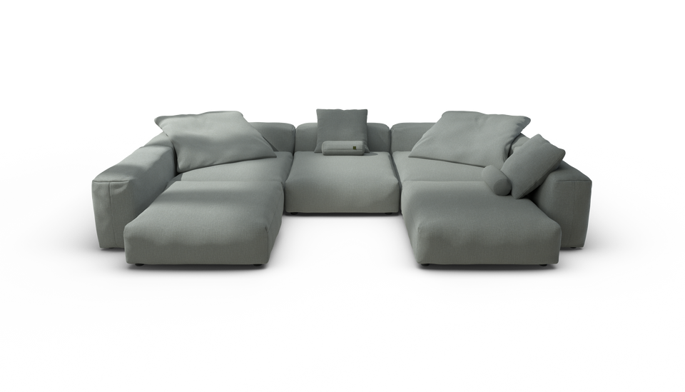 vetsak | Sofa Set 06 - Breeze - Sage | Modular Sofa | 6.5 Seater | Big ...