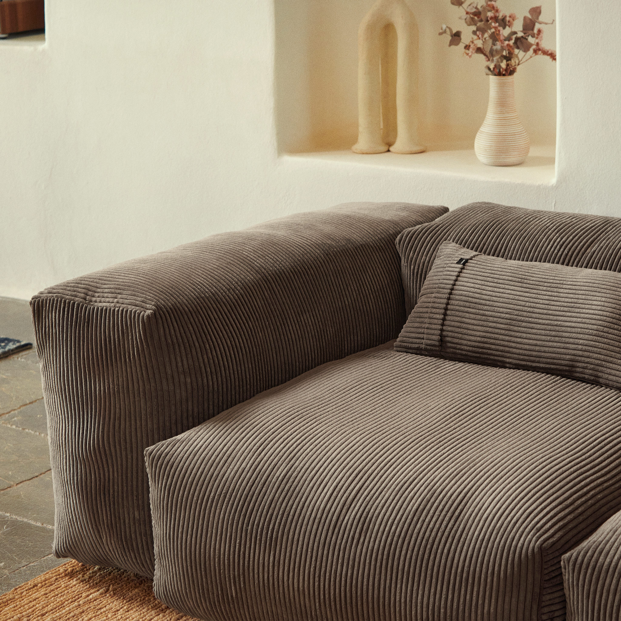 vetsak | Sofa Set 01 Medium - Cord Velour - Platinum | Modular Sofa ...
