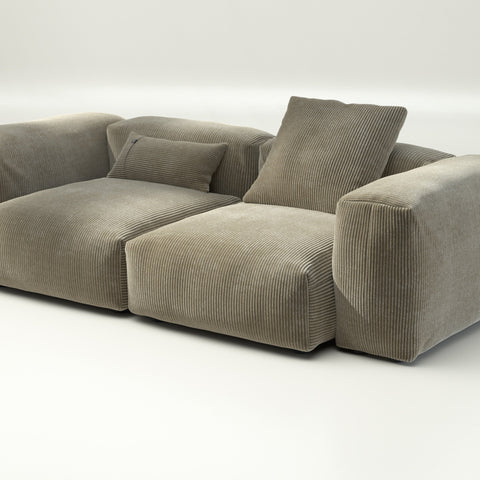 vetsak | Sofa Set 02 Medium - cord velour - khaki | Modular Sofa | 2.5 ...